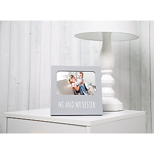 Little Pear Me and My Sister Photo Frame, Sibling Keepsake Picture Frame, Baby Girl Or Baby Boy Nursery Décor, 4x6 Photo Insert, Tabletop Picture Frame, Gray