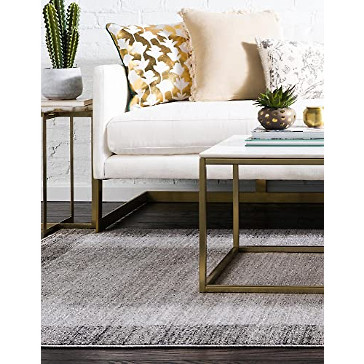 Rugs.com Angelica Collection Rug – 9' x 12' Light Gray Medium Rug Perfect for Living Rooms, Large Dining Rooms, Open Floorplans