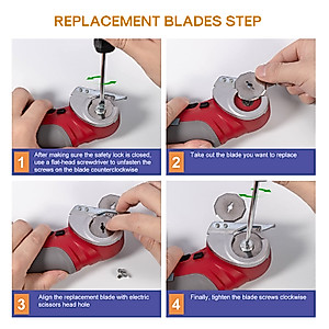 VLOXO WA2300 Blades Replacement Rotary Blades Compatible with VLOXO AT001 Cordless Electric Scissors Electric Cutter Blades(1-1/2")