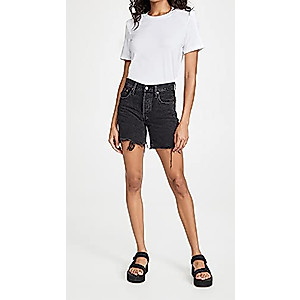 Levi's Women's Premium 501 Mid Thigh Short, Lunar Black, 27