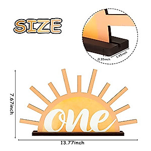 ArowlWesh Boho Sun One Wooden Table Centerpieces Spring Summer Sun Themed 1st Birthday Party Sign First Trip Around The Sun One Year Old Birthday Wood Table Decor Milestone Baby Shower Decor