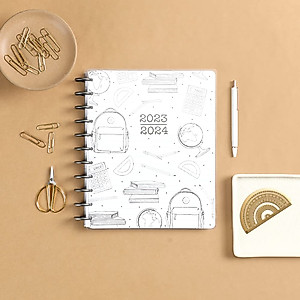 Happy Planner Disc-Bound School Planner and Calendar, 12-Month Daily, Weekly, and Monthly July 2023–June 2024 Planner, Vertical Layout, Mail Call Theme, Big Size, 8 1/2 Inches by 11 Inches