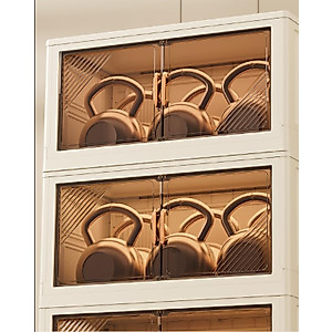 3 Tiers Storage Bins 92QT Storage Bins with Lids, Stackable Storage Bin and Collapsible Storage Bins for Living Room, Bedroom, Cloakroom, Office Pantry Organizers and Storage