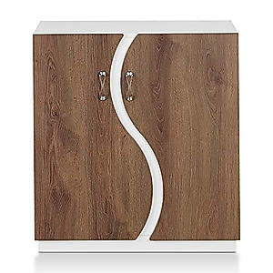 BOWERY HILL Contemporary Wood Shoe Cabinet in White