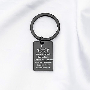 Sirius Black Quote Keychain Book Lover Gifts Inspirational Keychain Gift What matters is the part we choose to act on(black)