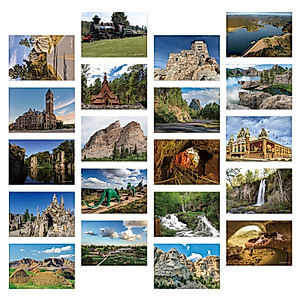 Dear Mapper Vintage United States South Dakota Landscape Postcards Pack 20pc/Set Postcards from Around the World Greeting Cards for Business World Travel Postcard for Mailing Decor Gift