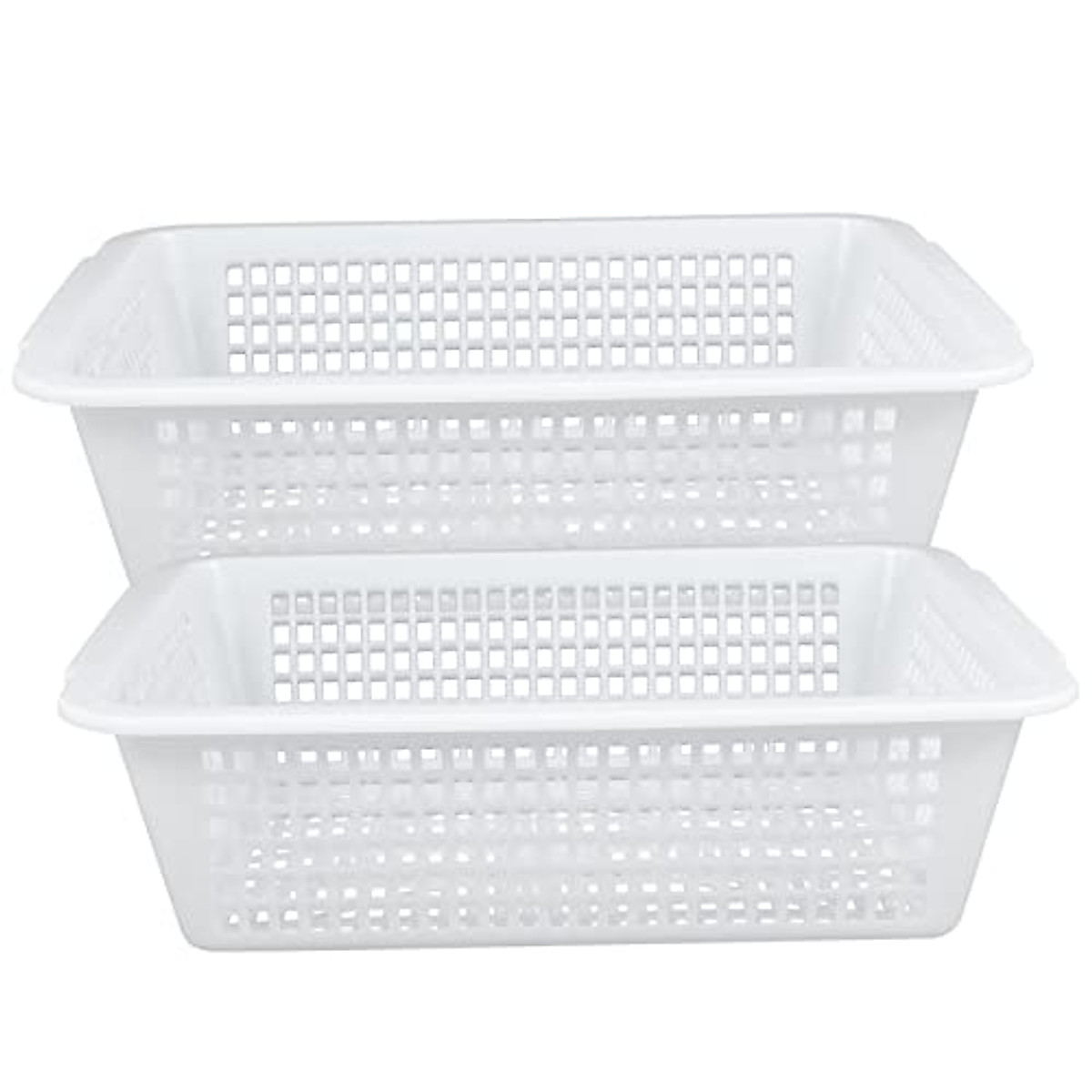 Tofficu 2pcs Storage Basket Document Letter Tray Plastic Folder Paper Storage Organizer Multifunctional File Basket Desk Tray Plastic Basket Tray Folder Basket Barbecue Desktop White Abs