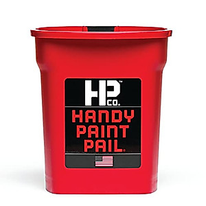 Handy Paint Pail, Holds 32-fl oz of Paint or Stain, Efficient for Clean-ups and Quick Color Changes with Integrated Magnetic Brush Holder