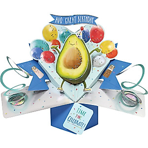 Avo Great Birthday Avocado Pop-Up Greeting Card Second Nature 3D Pop Up Cards