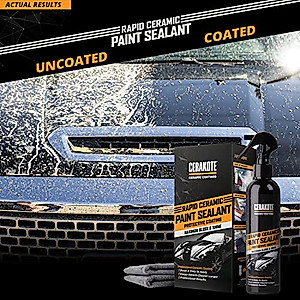 CERAKOTE® Rapid Ceramic Paint Sealant – Maximum Gloss & Shine – Extremely Hydrophobic – Unmatched Slickness- Repels Road Grime – Long Lasting - Quick & Easy Application - Pro Results