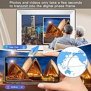SBUSFGT Digital Picture Frame 10.1 Inch WiFi Smart Digital Photo Frame 16GB Free Storage 1280 * 800 IPS HD Touch Screen Share Photos and Videos for Free Anytime Anywhere with The Uhale App