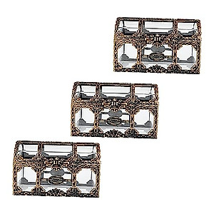 HOLIDYOYO 3 Pcs Pirate Treasure Chest Pirate Treasure Chest for Childrens Toys Children Toys Antique Jewelry Box Storage Plastic Treasure Chest Treasure Chest Box Toy Box Treasure Box