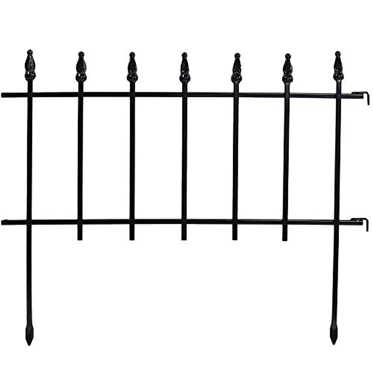 Sunnydaze Roman 9-Foot 5-Panel Iron Wire Border Fence Set - 22 Inches W x 18 Inches H Per Piece - Black