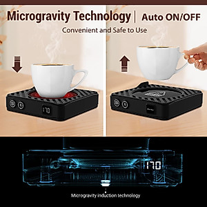 Mug Warmer, Coffee Warmer with 3-Temp Settings, Coffee Mug Warmer with 12-Hour Timer, Coffee Cup Warmer with Auto On/Off, Cup Warmer for Desk with Digital Display, A Warm Gift for Family (No Cup)