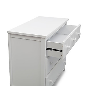 Delta Children 3 Drawer Dresser with Interlocking Drawers, Bianca White