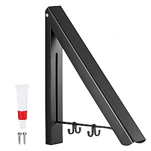 Etiger Wall Stand, Triangle Organizer Bracket, Expandable and Collapsible Hanging Rack, Perfect for Clothes and Towels Ideal for Bathrooms, Dorm Rooms, & Condos(Black)