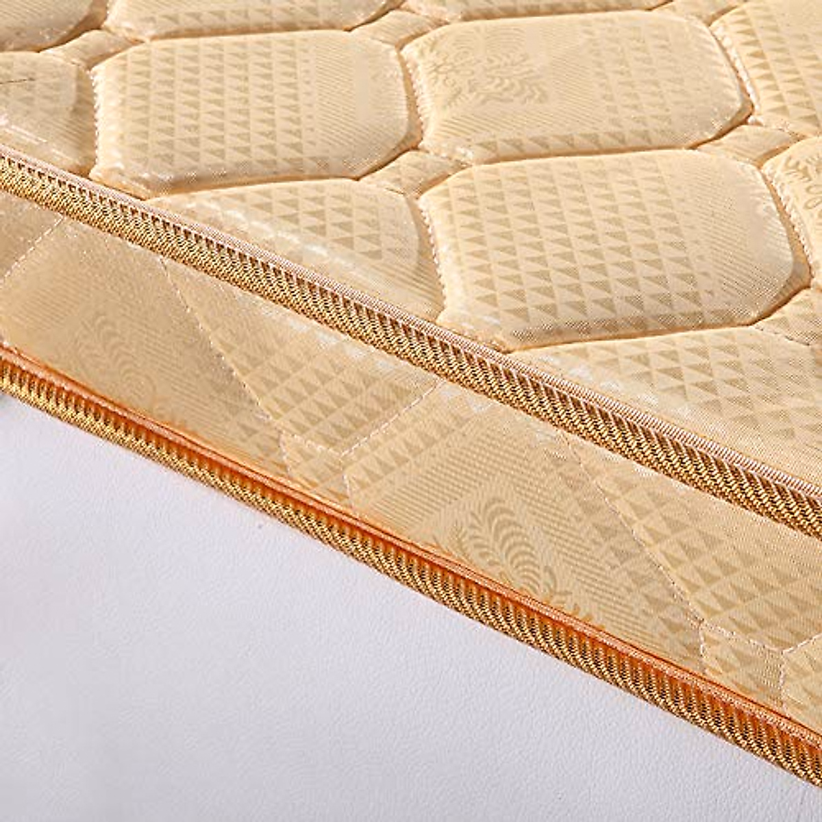 WJH Tri-Folding Mattress, Thicken Tatami Floor Mat Washable Reversible Sleeping Pad Protector-Golden 100x200x5cm(39x79x2inch)