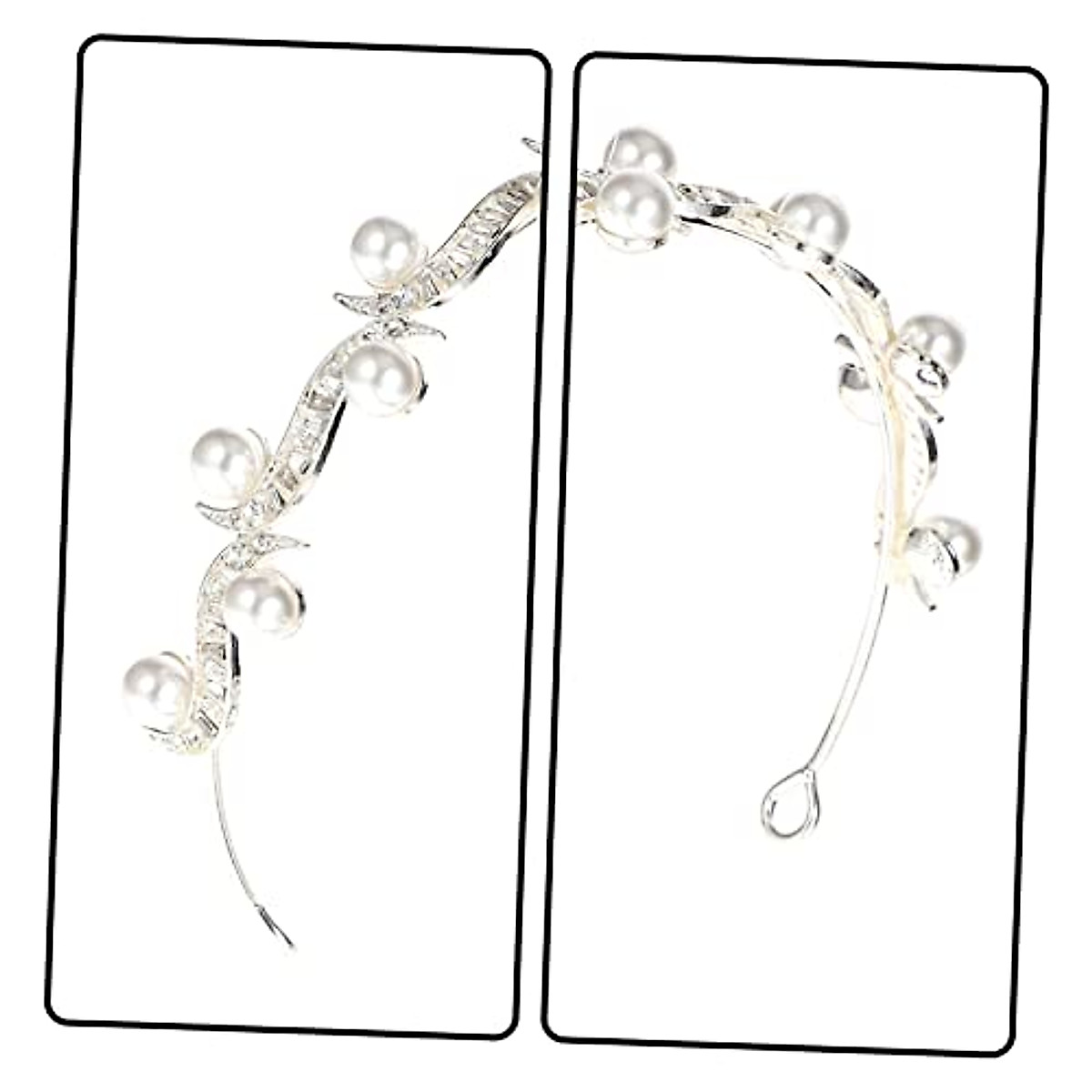 ADOCARN Bridal Crown Headband Women's Headbands Scrunchies Rhinestone Decor Shining Headdress Wedding Tiara Pearl Hair Decoration Bridal Pearl Hair Hoops Headband with Peals Bride