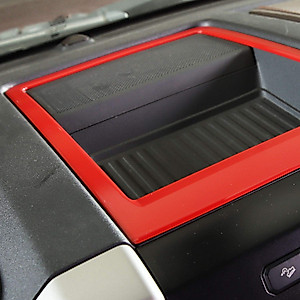 Voodonala for F150 Central Control Storage Compartment Bin Dashboard Frame Trim for 2015-2020 Ford F150 Interior Accessories, ABS Red