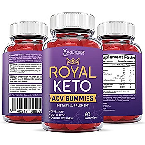 Justified Laboratories (10 Pack) Royal Keto ACV Gummies 1000MG with Pomegranate Juice Beet Root B12 600 Gummys