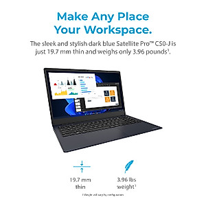 DYNABOOK Satellite Pro C50-J15250 Laptop, 11th Gen Intel Core i7-1165G7, Windows 11 Pro, 16 GB RAM, 512 GB SSD, 15.6" FHD Display, Intel UHD Graphics, Thin & Light, Full-Size Keyboard (PYS43U-00F00)