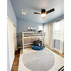 Hauteloom Angus Contemporary Bedroom Living Room Farmhouse Area Rug - Art Deco Boho Carpet - Mid Century Round Southwestern - Native American - Black, Grey, Off White, Beige - 5' x 7'