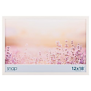 Gallery Solutions - 12"x18" White Wood Wall Poster Frame - Double White Mat - Wall Mount Display - Perfect Fit for Photos - Versatile Mounting Options - Rectangular Wall Mount