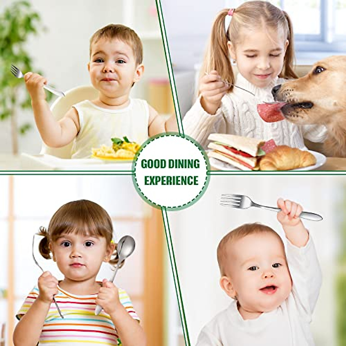 100 Pcs Toddler Utensils Stainless Steel Toddler Silverware, Include 50 Toddler Forks and 50 Spoons, Self Feeding Children's Safe Flatware Kids Baby Metal Cutlery Set for Lunch, Party, Picnic