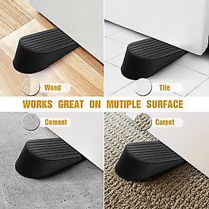 Crosize Black Extra Large Door Stopper, High 1.9 Inches Big Door Stop for Floor Rubber Doorstop Wedge, Door Gaps and Prevent The Lock-Outs, Floor Sturdy Door Stopper for Heavy Duty Door Bottom of Door