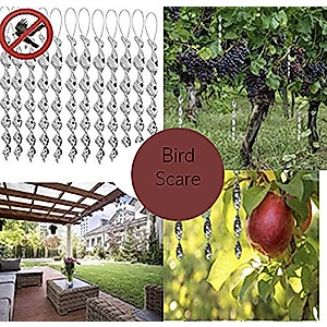 30 PC Package -Repellent Reflective Ornamental Spiral Deterrent to Keep Birds Away. Hanging Wind Twisting Scare Bird Rods Deflectors Decoys. Decorative Bird Deterrent to Protect Home and Garden.