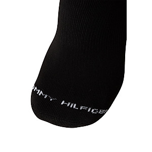 Tommy Hilfiger Mens Athletic Socks Cushion Quarter Cut Ankle Socks (12 Pack), Size 7-12, Black Flag