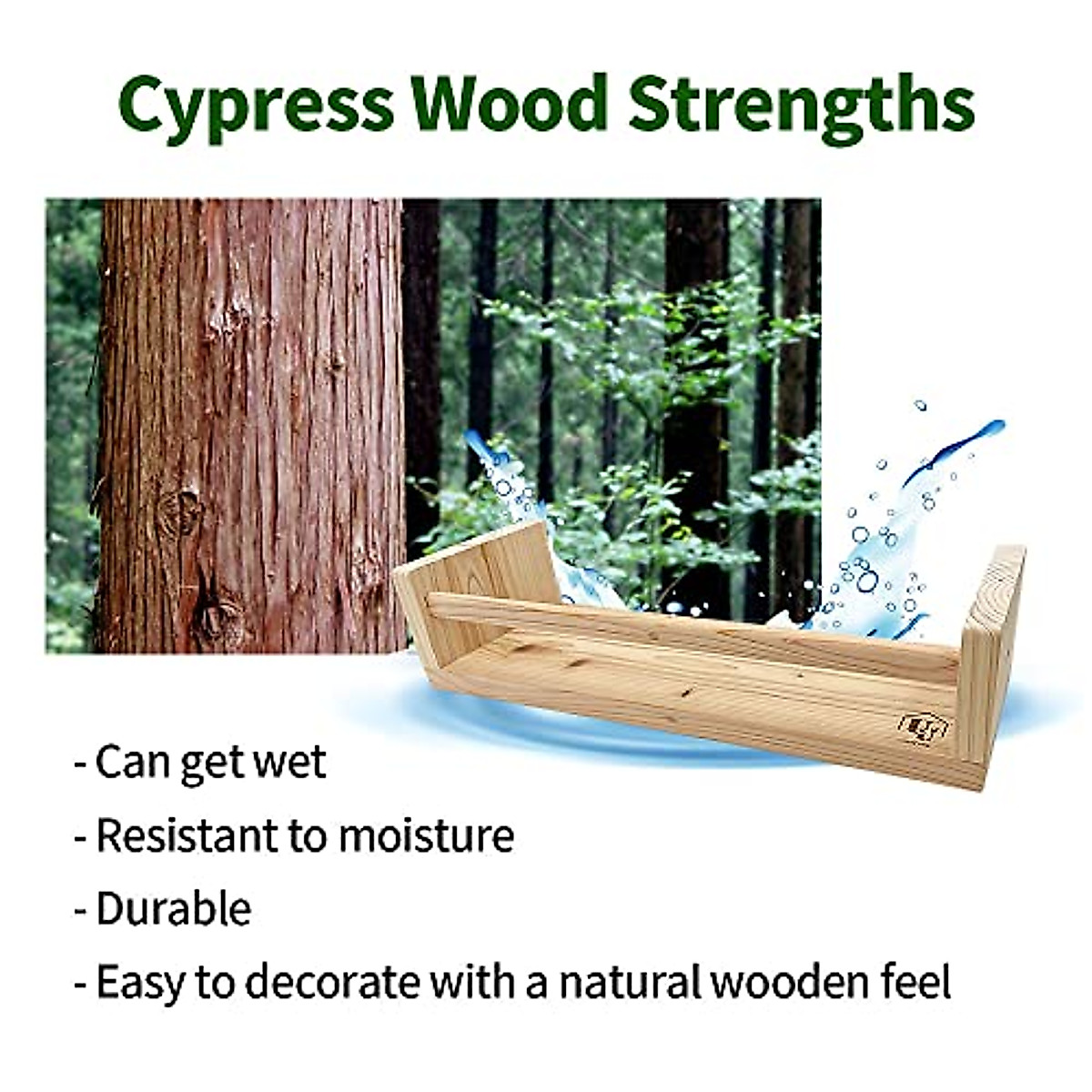 UNITURE Spice Rack Organizer 2pcs, Wall Shelf Wood Decorations for Living Room, Home Decor and Closet Organization