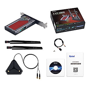 fenvi AX210 WiFi 6E PCI-E WiFi Adapter BT5.2 RGB Gaming 802.11ax ac 160MHz 2.4GHz 5GHz 6GHz Tri-Band 5400Mbps AX210NGW Desktop WiFi Card for PC Windows(Only WiFi 6E Router Antennas Support 6Ghz Band)
