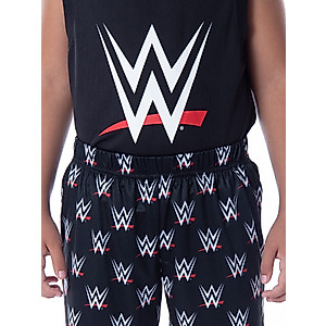 INTIMO WWE Boys' World Wrestling Entertainment Logo Tank Short Pajama Set (10/12) Black