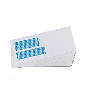 500 #10 Double Window SELF Seal Security Envelopes - for Invoices, Statements & Documents, Security Tinted - EnveGuard, Size 4-1/8 x 9-1/2 -White - 24 LB - 500 Count (30001)