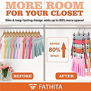 2 Pack Closet-Organizers-and-Storage,6 Tier Mens-Shorts Pants-Hangers-Space-Saving,Skirt-Hangers with Clips for Closet Organizer,College-Dorm-Room-Essentials,Closet Storage Jean Yoga Legging Hanger