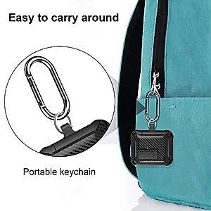 Lopnord for Airpod Case with Lock Compatible with Apple Airpods Case 2nd Generation Case, Rugged Case Cover for AirPods 1st Charging Case with Keychain for Men Women[Front LED Visible]