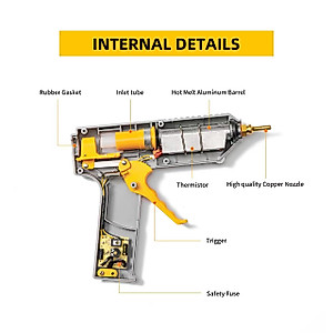 MAXIRON Full Size Hot Glue Gun with 4 Nozzles - 150 Watts Temperature Adjustable Glue Guns with Heating Indicator Light. Heavy Duty Glue Gun Kit for Crafting,Wood,PVC,Glass,Home Repair.