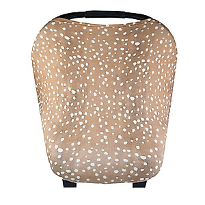 Copper Pearl Multi-Use Cover: Car Seat Covers, Nursing Cover, and Stroller Cover for Sun - Stretchy Fabric, All-Season Use, Stylish Designs, Easy Access for Moms - Fawn