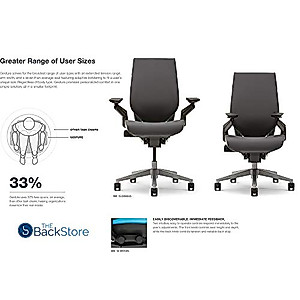 Steelcase Gesture Office Desk Chair with Headrest in Elmosoft Genuine Saddle L147 Leather Plus Lumbar Support High Platinum Metallic Frame with Seagull Seat/Back Merle Arms (Light/Light)