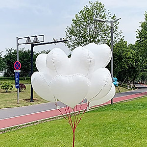 FVCENT Heart Foil Balloon | 30 Stück 18-inch Heart Helium Balloons Heart-shaped Foil Balloons Suitable for Birthday Wedding Bridal Valentine's Day Mother's Day Party (White)