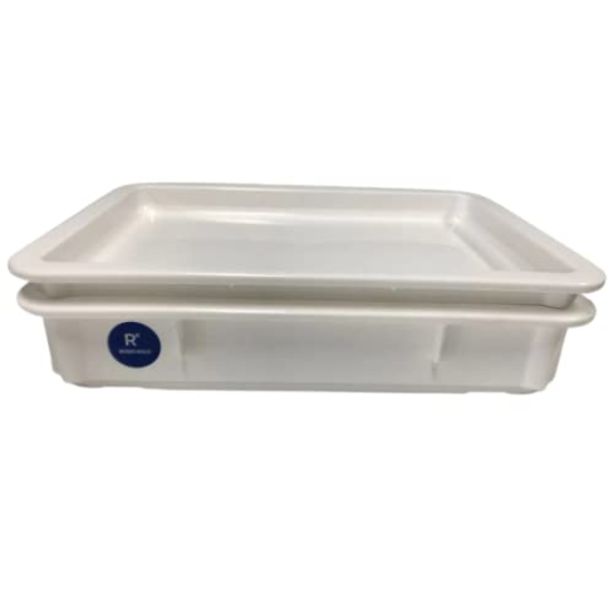 White Dough Proofing Tray Box Starter Kit (13 x 18 x 8 inch) Stackable 2 Trays and 1 Cover with Dough Cake Scraper for Pizza Bread Making Lover