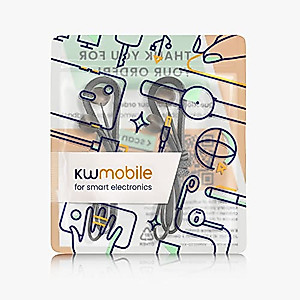 kwmobile Straps Compatible with Beats Studio Buds - 2X Silicone Holder for Wireless Earphones - Black/Black