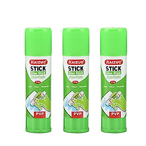 Glue Sticks for 3D Printer Bed, FYSETC PVP Solid Glue Stick Glass Bed Adhesive for Ender 3 V2 Pro - Kobrra Max - SR- Ender 5 S1 Plus -Prusa MK3S+ Heated Plate 3D Printing Filament PLA ABS PETG -3 Pcs