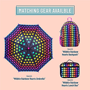 Wildkin Kids Rain Boots for Toddlers Boys & Girls, 100% Water Proof Rain Boots for Kids with Easy Slip-On Handles, Features No-Slip Tread, Ideal for All Seasons, Size 7 (Rainbow Hearts)