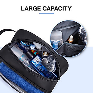 BAGSMART Travel Toiletry Bag for Men, Dopp Kit Water Resistant Shaving Bag for Toiletries Accessories, Black-Medium