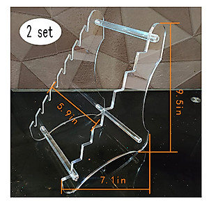 Clear Knife Display Rack Holder 8 Pcs,Thickening,2 Stand