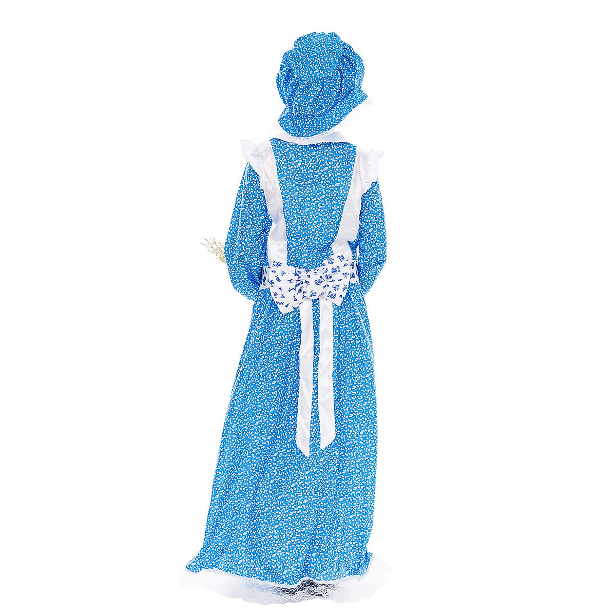 Spooktacular Creations Colonial Pioneer Girls Costume Deluxe Prairie Dress for Halloween Laura Ingalls Costume Dress Up Party (Small (5-7yr))