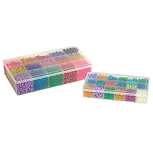 Akro-Mils 96352B Plastic Portable Parts Storage Box for Hardware and Crafts with Hinged Lid and 4 Fixed Dividers, (11-Inch x 6-3/8-Inch x 2-1/2-Inch), Medium, Clear, Large - 15 Compartments