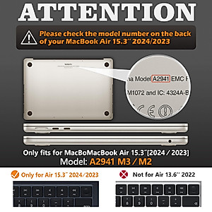 SEYMAC stock MacBook Air 15 inch Case 2024/2023 Release A3114/A2941 M3/M2 Chip, Shock-Absorbing Protection Case with Folding Stand &Mouse Pad/Bag for MacBook Air 15” A3114/A2941 M3/M2 Chip (Blue)